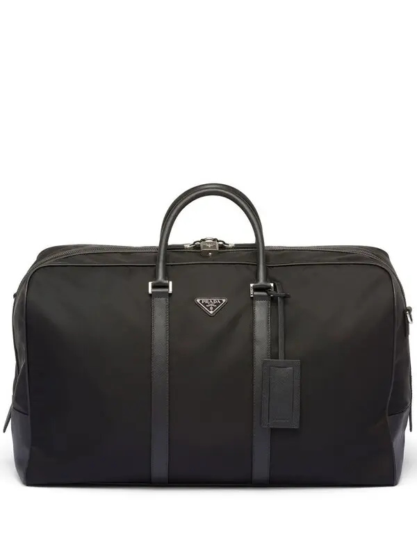 Prada Logo-patch Duffle Bag - Black