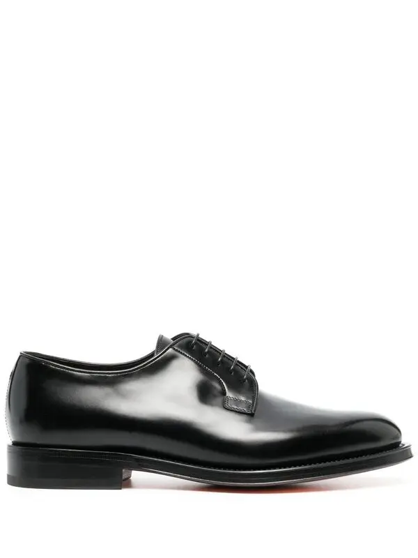 Santoni Polished-leather Derby Shoes