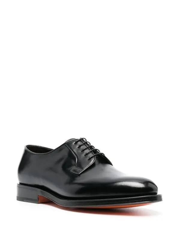 Santoni Polished-leather Derby Shoes