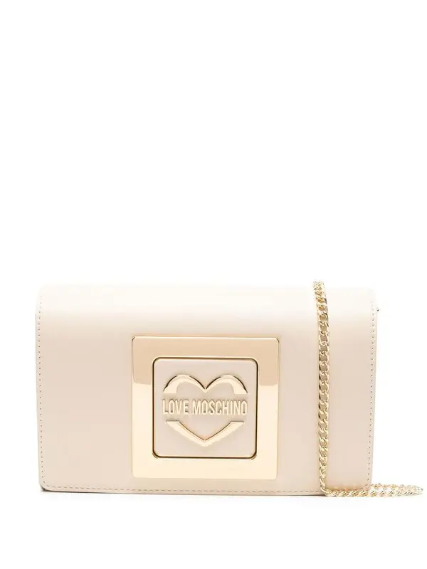 Moschino Logo-plaque Crossbody Bag - Neutrals