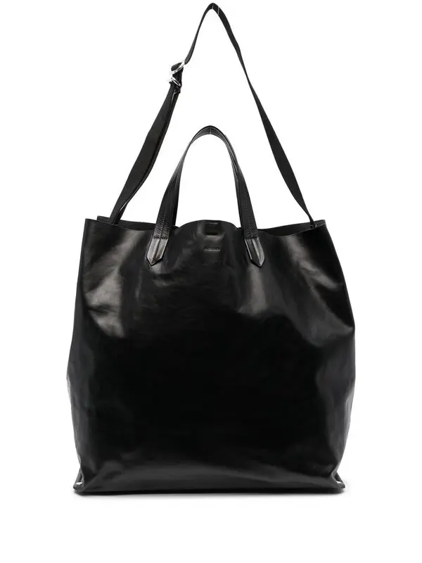 JIL SANDER Wrinkled-effect Tote - Black