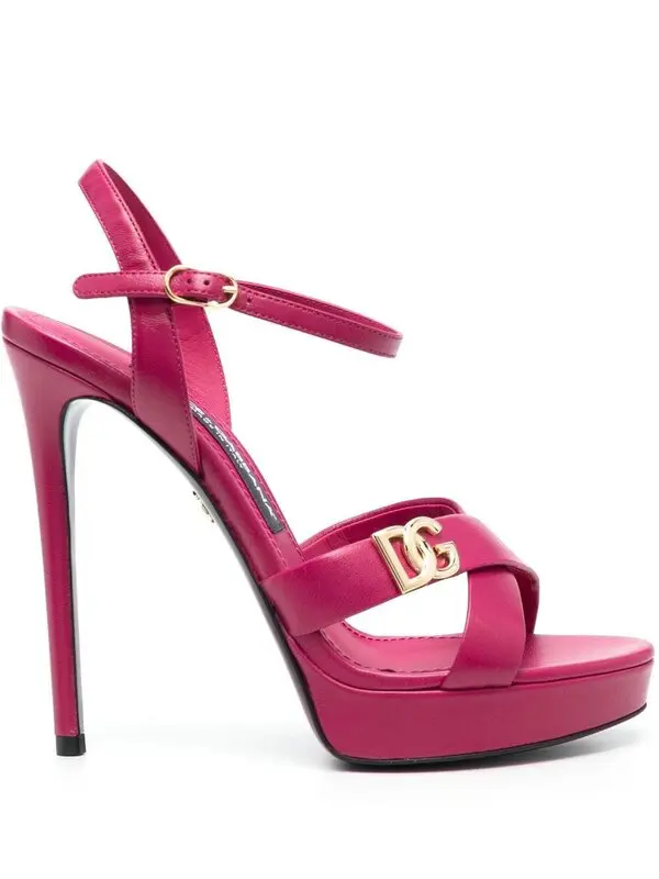 Dolce & Gabbana Logo-plaque Leather Sandals