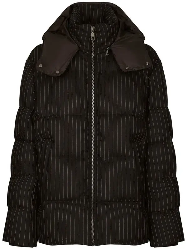 Dolce & Gabbana Pinstriped Puffer Jacket