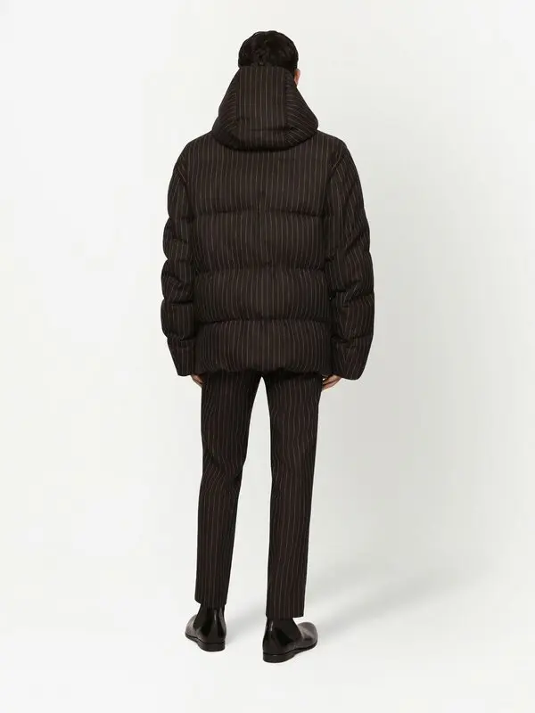 Dolce & Gabbana Pinstriped Puffer Jacket