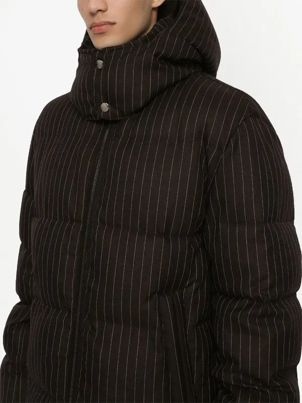 Dolce & Gabbana Pinstriped Puffer Jacket