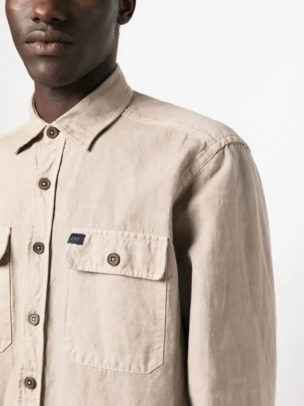 FAY Logo-patch Button-up Shirt