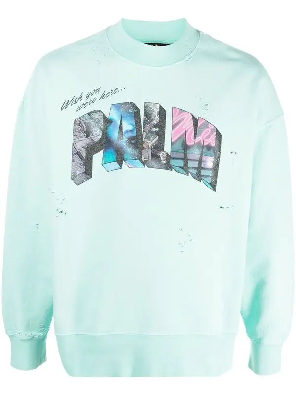 Palm Angels Graphic-print Crew-neck Sweatshirt