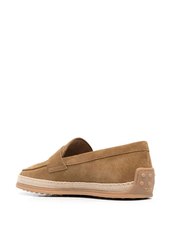 TOD'S Suede Penny-slot Loafers - Brown