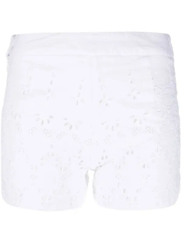 120% Lino Eyelet Linen Shorts - White