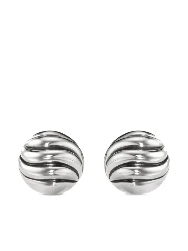 David Yurman Sterling Sculpted Cable Stud Earrings - Silver