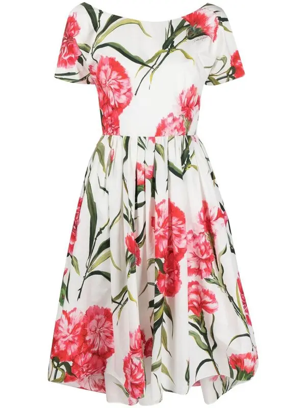 Dolce & Gabbana Floral-print Cotton Dress - White