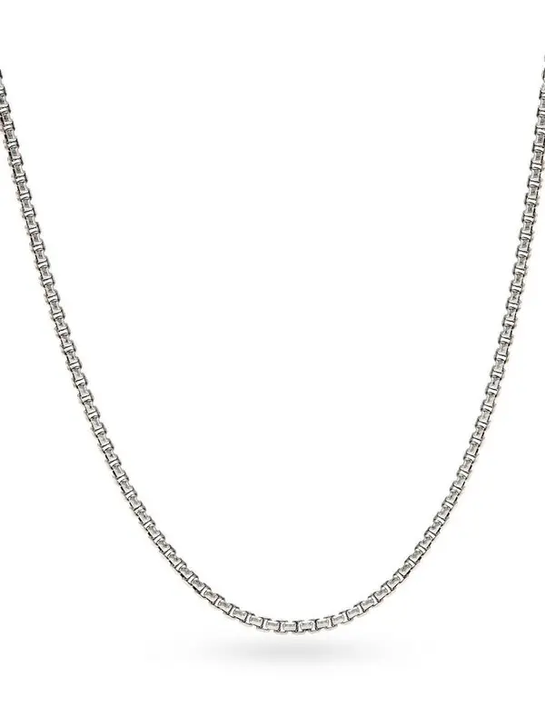 David Yurman 14kt Yellow Gold And Sterling Box Chain Necklace - Silver