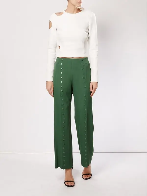 Rosie Assoulin Studded Wide Leg Trousers