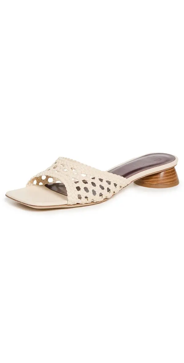 Staud Simone Crochet Block Heel Sandals