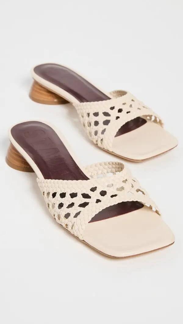 Staud Simone Crochet Block Heel Sandals