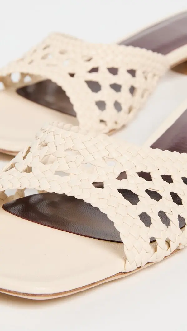 Staud Simone Crochet Block Heel Sandals