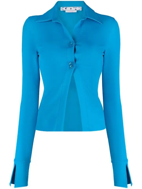 Off-White Sleek Long-sleeved Shirt - Blue