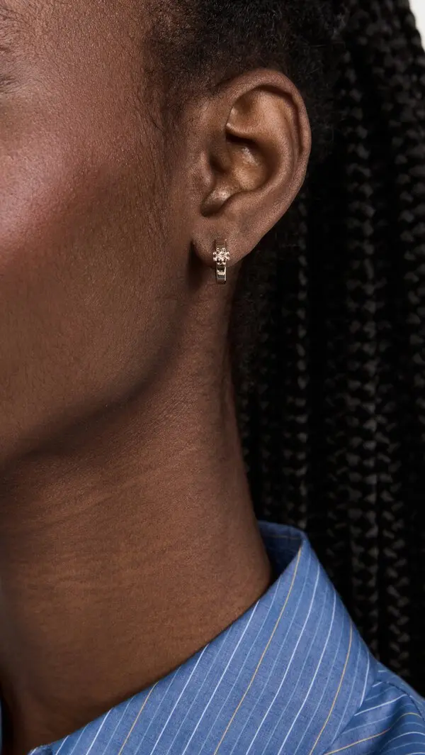 Tory Burch Icon Huggie Earrings - Tory Gold