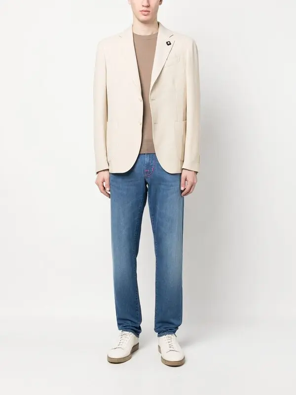 LARDINI Woven Single-breasted Blazer