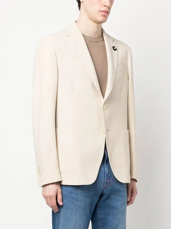 LARDINI Woven Single-breasted Blazer