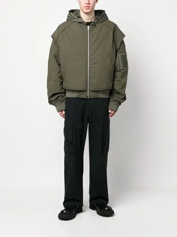 JUUN.J Logo-appliqué Bomber Jacket - Green