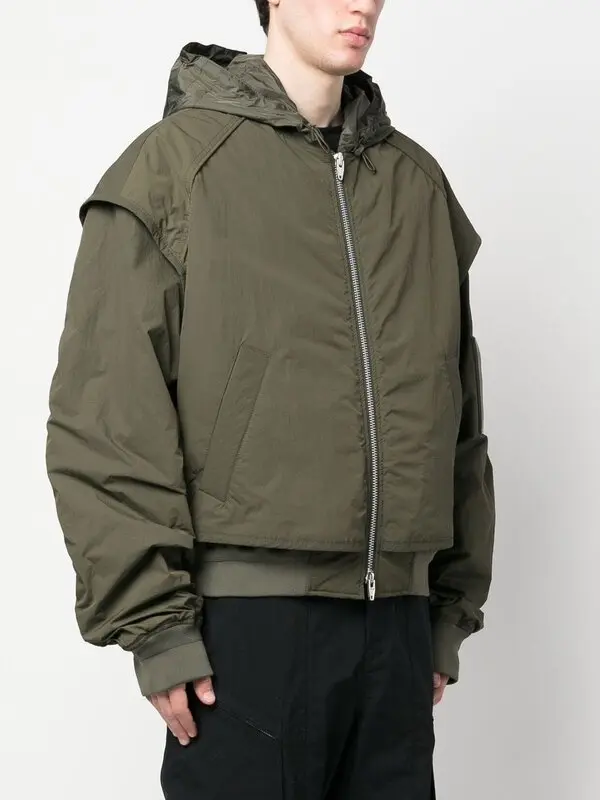 JUUN.J Logo-appliqué Bomber Jacket - Green