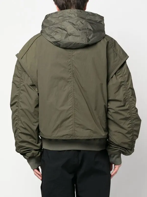 JUUN.J Logo-appliqué Bomber Jacket - Green