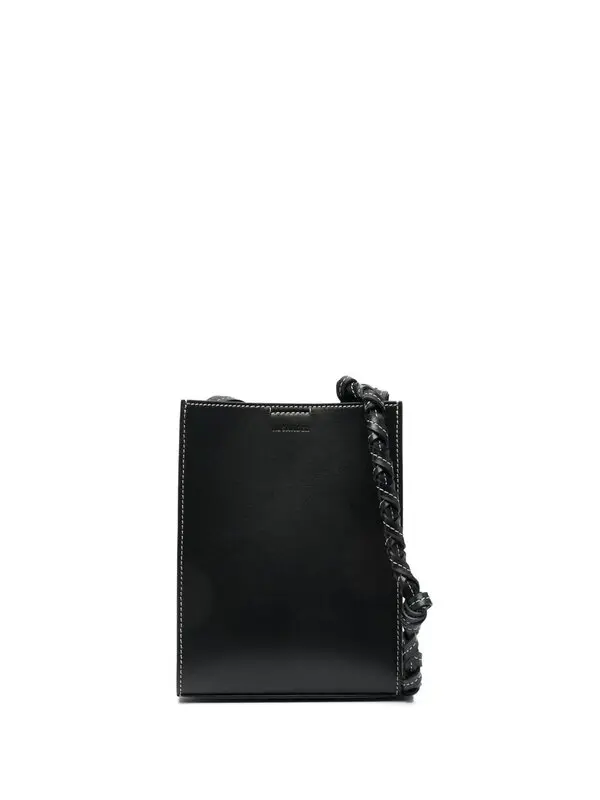 JIL SANDER Tangle Leather Shoulder Bag - Black