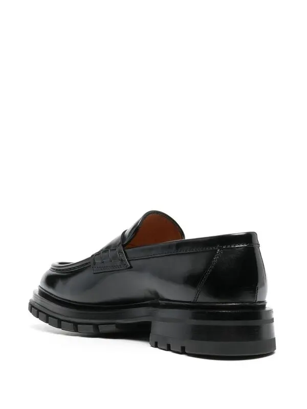 Santoni Lug-sole Leather Loafers