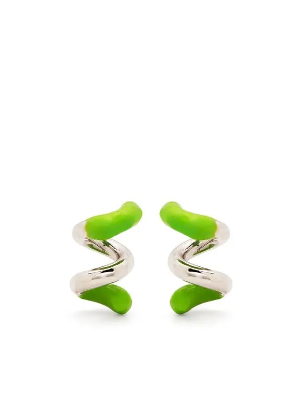 Sunnei Colour-block Wrap Earrings - Silver