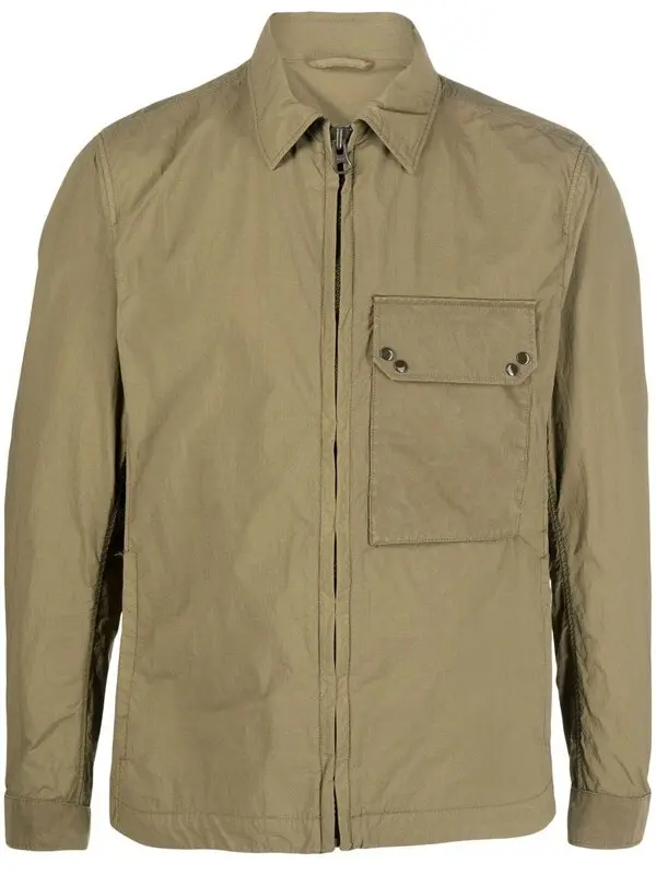 TEN C Zip-fastening Shirt Jacket - Green