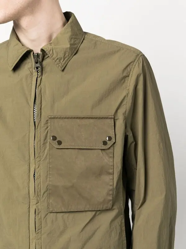 TEN C Zip-fastening Shirt Jacket - Green