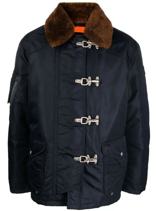 Ralph Lauren The Cortland Shearling-Collar Down Jacket In Blue
