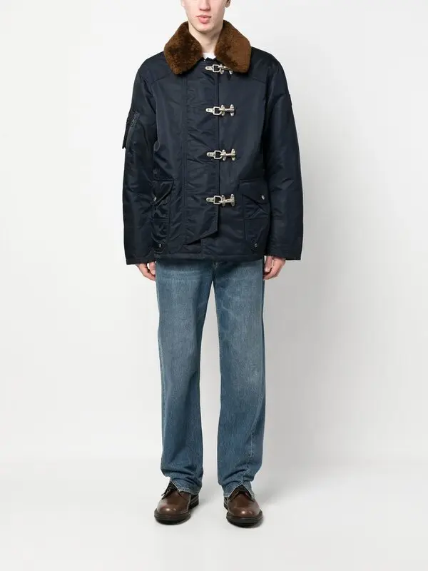 Ralph Lauren The Cortland Shearling-Collar Down Jacket In Blue