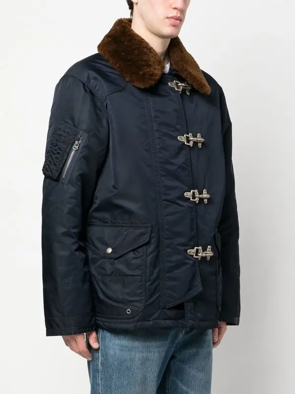 Ralph Lauren The Cortland Shearling-Collar Down Jacket In Blue