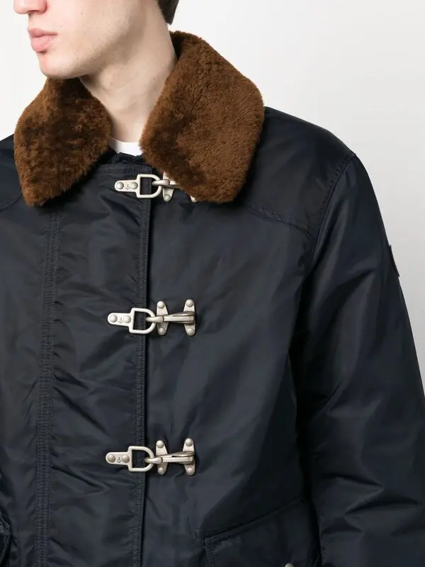 Ralph Lauren The Cortland Shearling-Collar Down Jacket In Blue