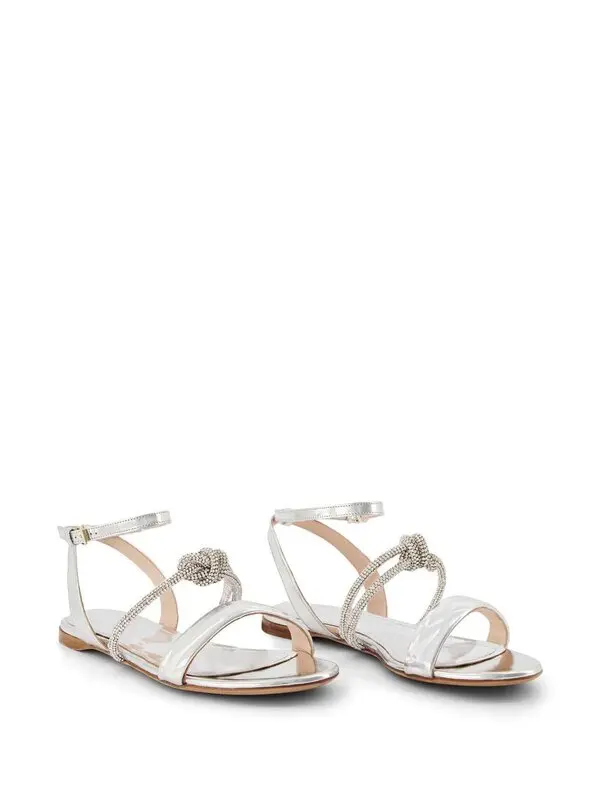 Giambattista Valli Crystal Bow Flat Sandals