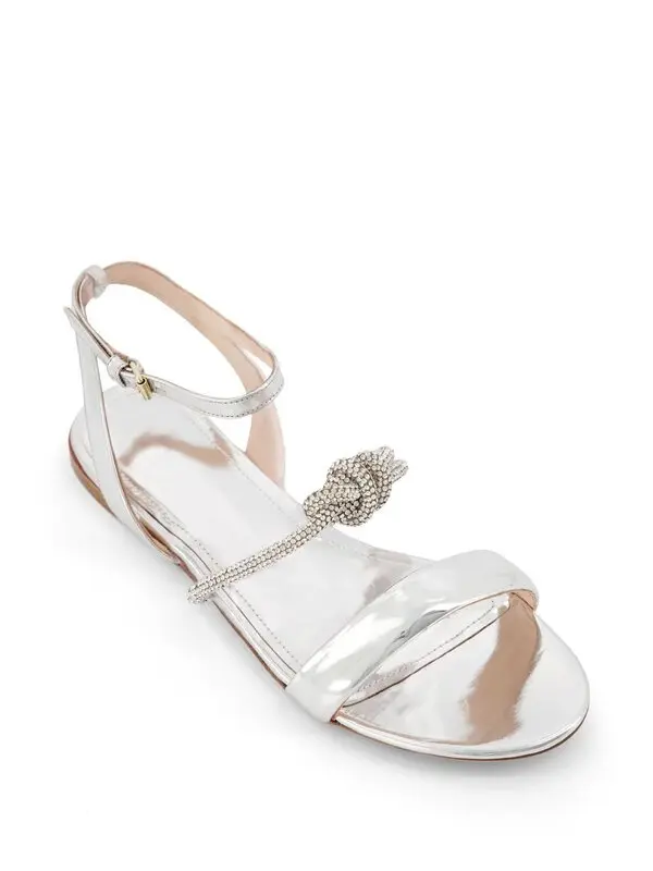Giambattista Valli Crystal Bow Flat Sandals