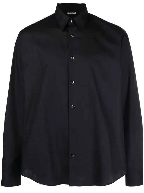 Roberto Cavalli Logo Print Cotton Shirt