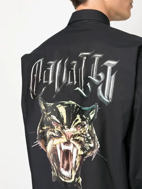 Roberto Cavalli Logo Print Cotton Shirt