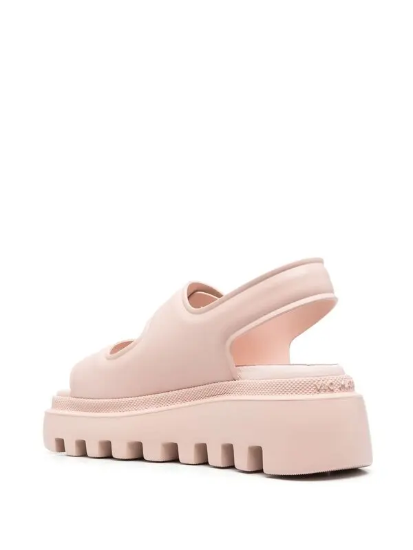 VIC MATIE Touch-strap Leather Sandals - Pink