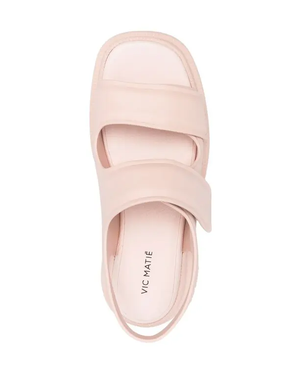 VIC MATIE Touch-strap Leather Sandals - Pink
