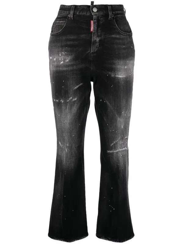 Dsquared2 Distressed Flared Jeans - Black