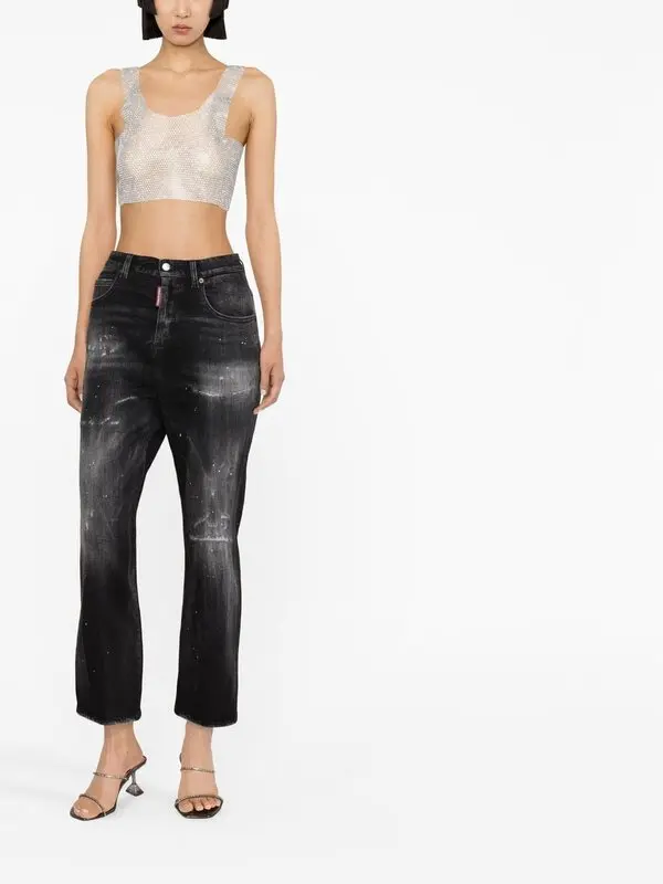 Dsquared2 Distressed Flared Jeans - Black