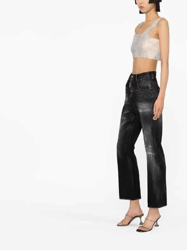 Dsquared2 Distressed Flared Jeans - Black