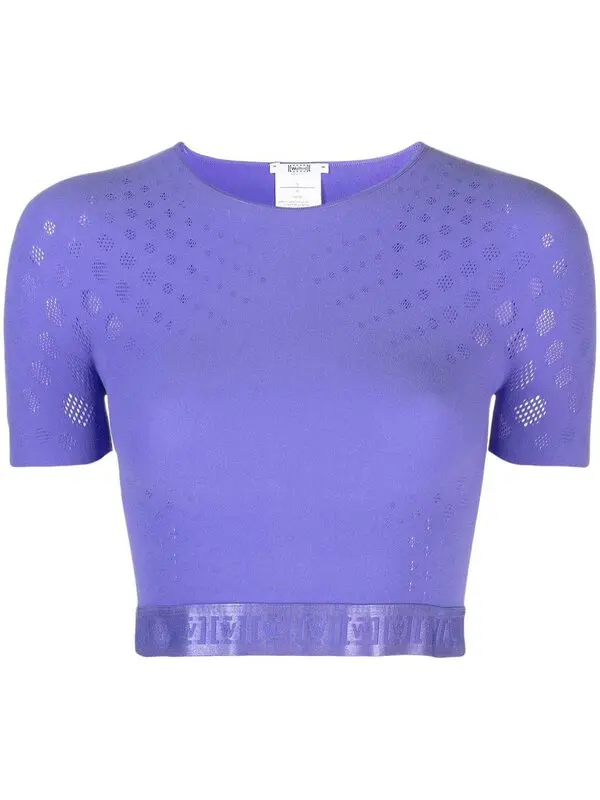 Wolford Sheer Cropped Top - Purple