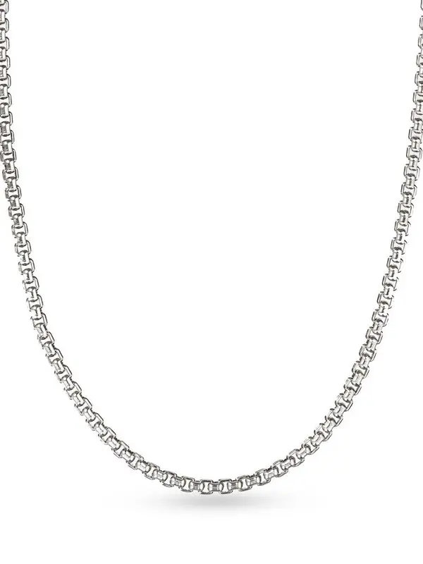 David Yurman 14kt Yellow Gold And Sterling Box Chain Necklace - Silver