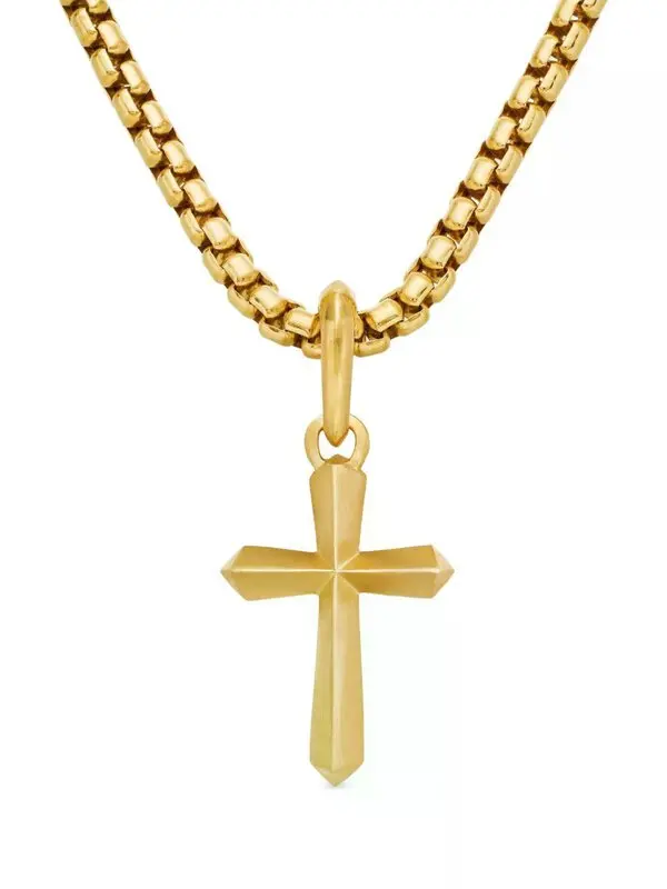 David Yurman 18kt Yellow Roman Cross Amulet - Gold