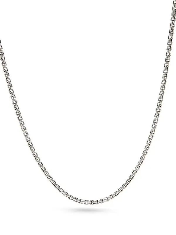 David Yurman 14kt Yellow Gold And Sterling Box Chain Necklace - Silver