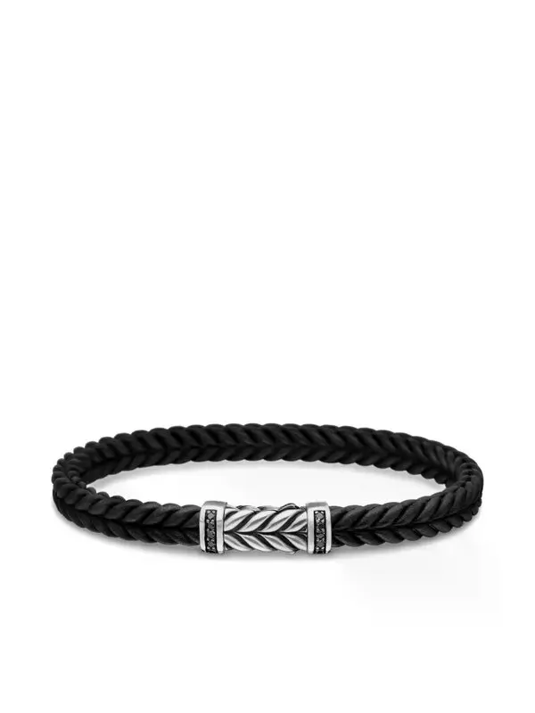 David Yurman Sterling Chevron Braided Bracelet - Silver